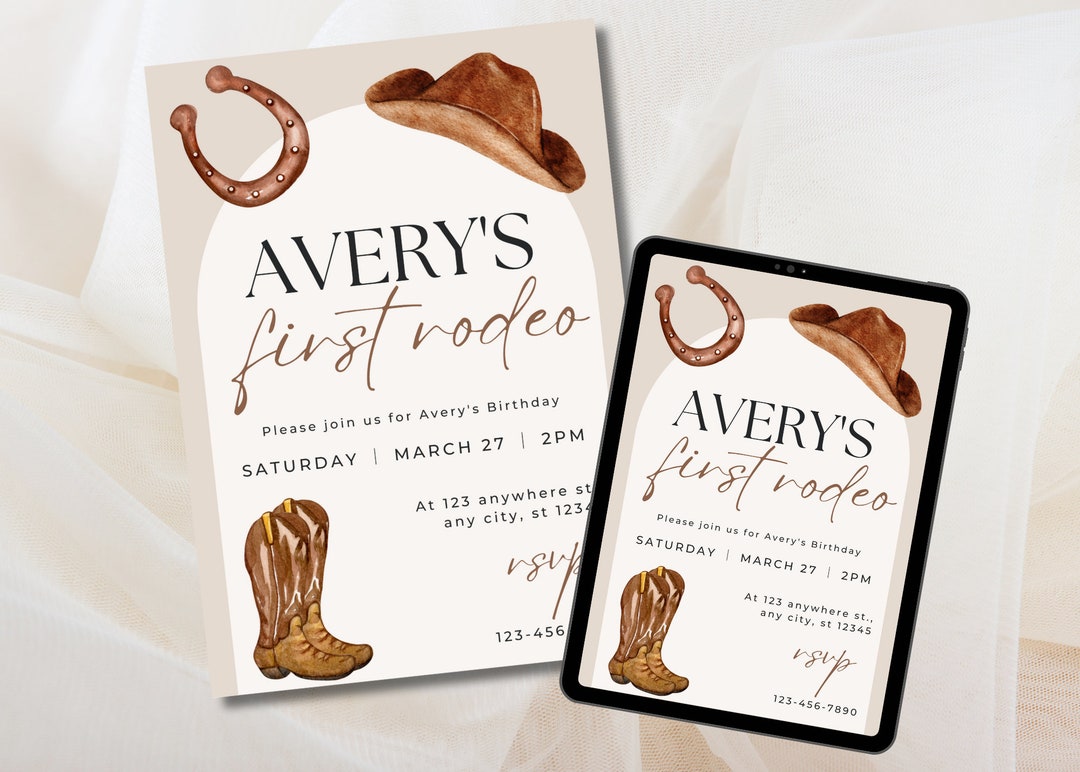 Rodeo Birthday Party Invitation Personalized - Etsy