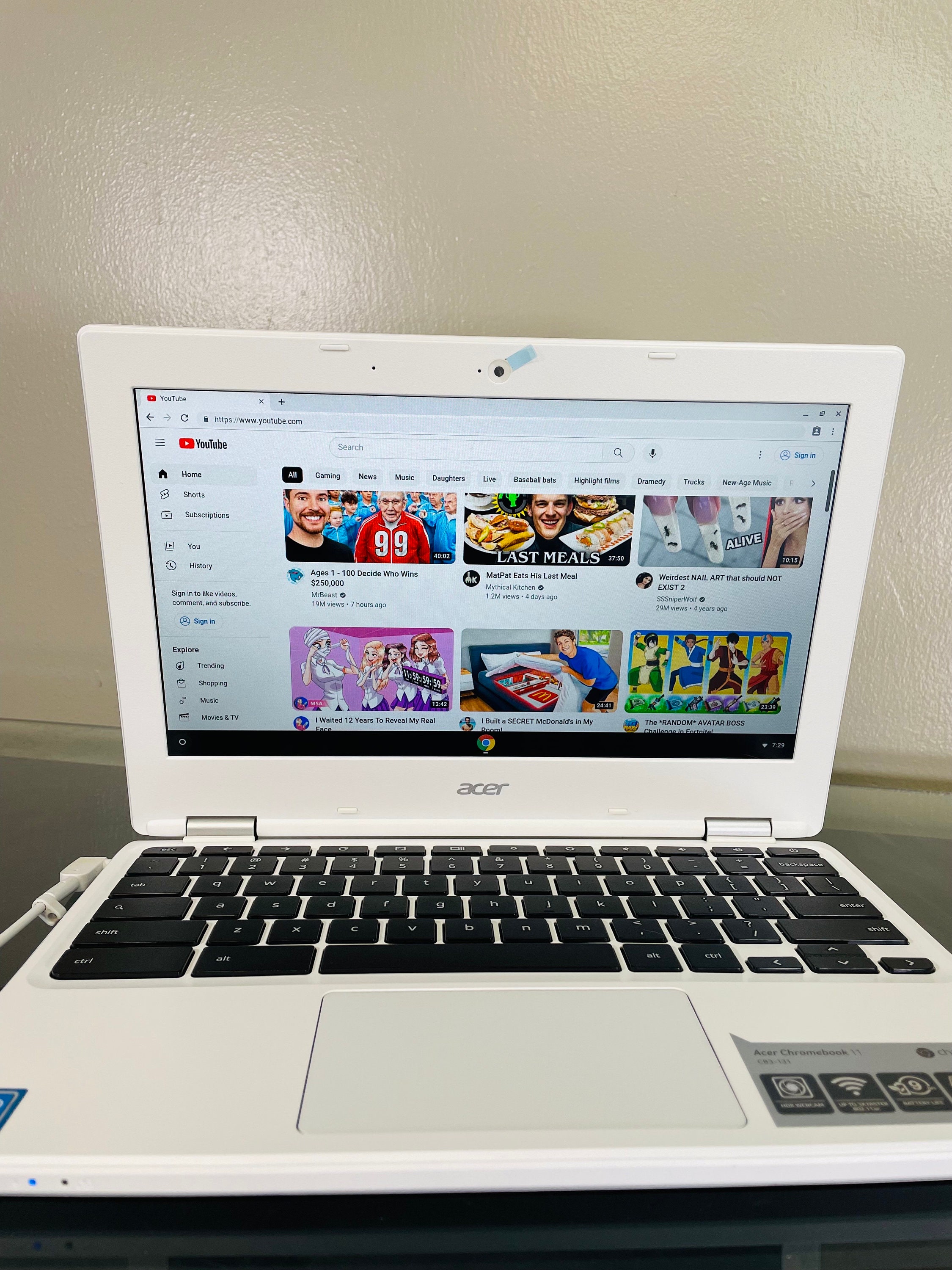 11.5 White Acer Chrome Laptop Computer Hdmi Webcam W/ Charger - Etsy