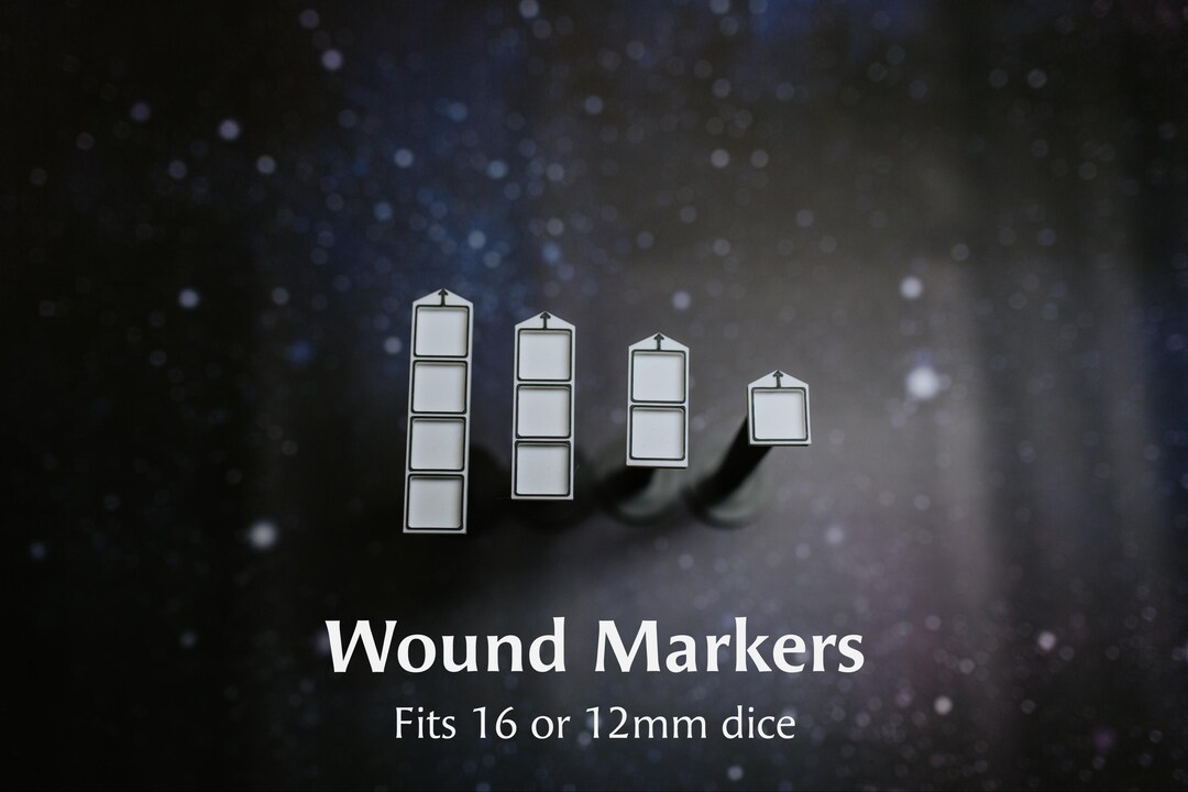 Wound Markers & Damage Counters — Dice Slot Holders (1D6 to 4D6) for ...