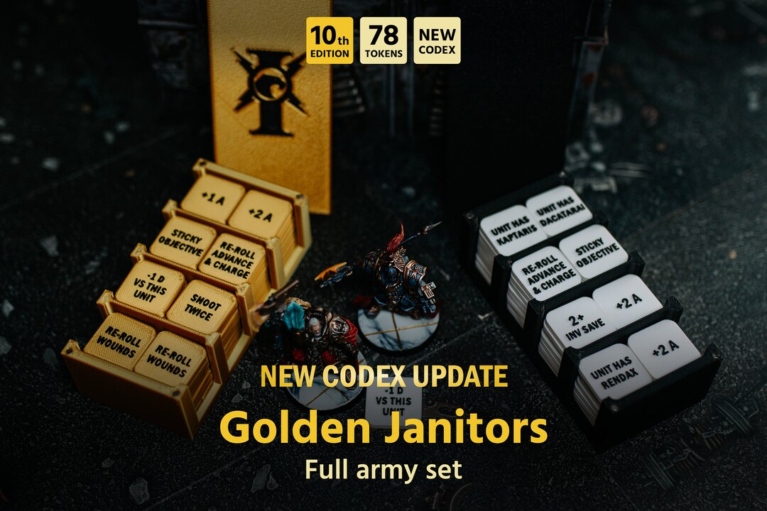 NEW CODEX Golden Janitors Army Set for Warhammer40k 78 Tokens 10th ...