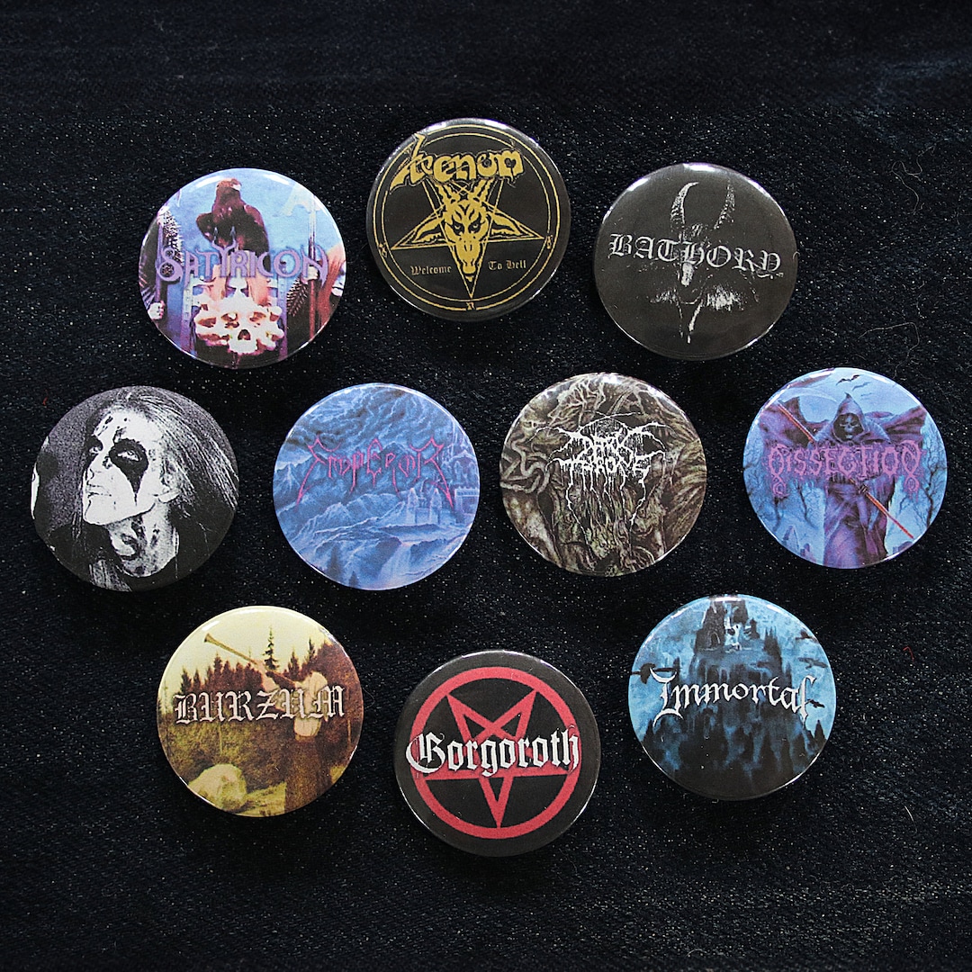 Black Metal Bands Button Pins (graphic or Logo) - Etsy