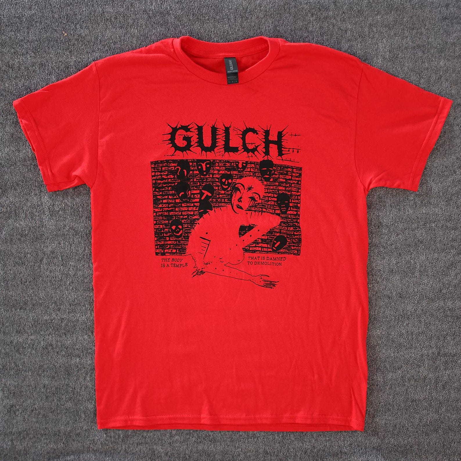 Gulch Band T-shirt (black on Red) - Etsy