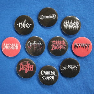 Death Metal Bands Button Pins - Etsy