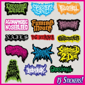 Metal Bands Small Sticker Pack - Etsy