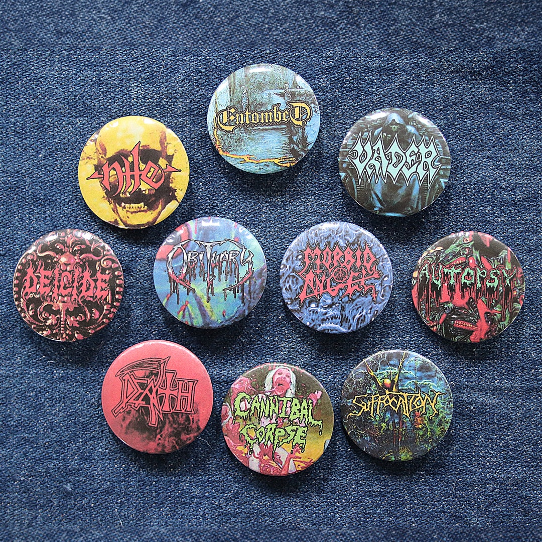 Death Metal Bands Button Pins - Etsy