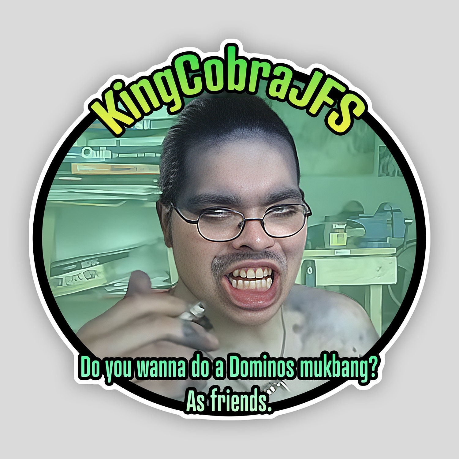 Kingcobrajfs Dominos Mukbang Sticker 3.25 X 3 - Etsy