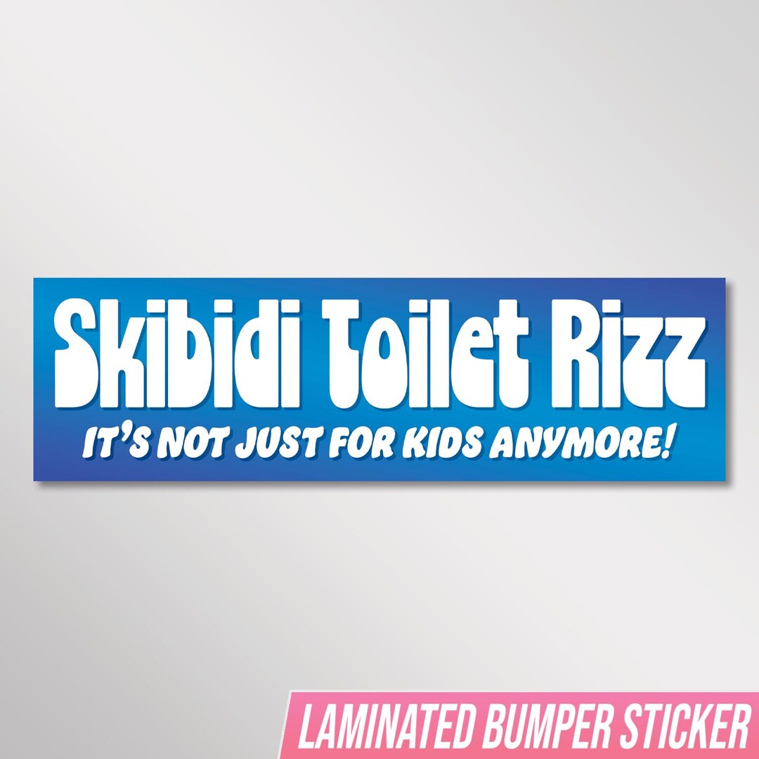 Skibidi Toilet Rizz - Bumper Sticker - 8.25" X 2.5" - Etsy