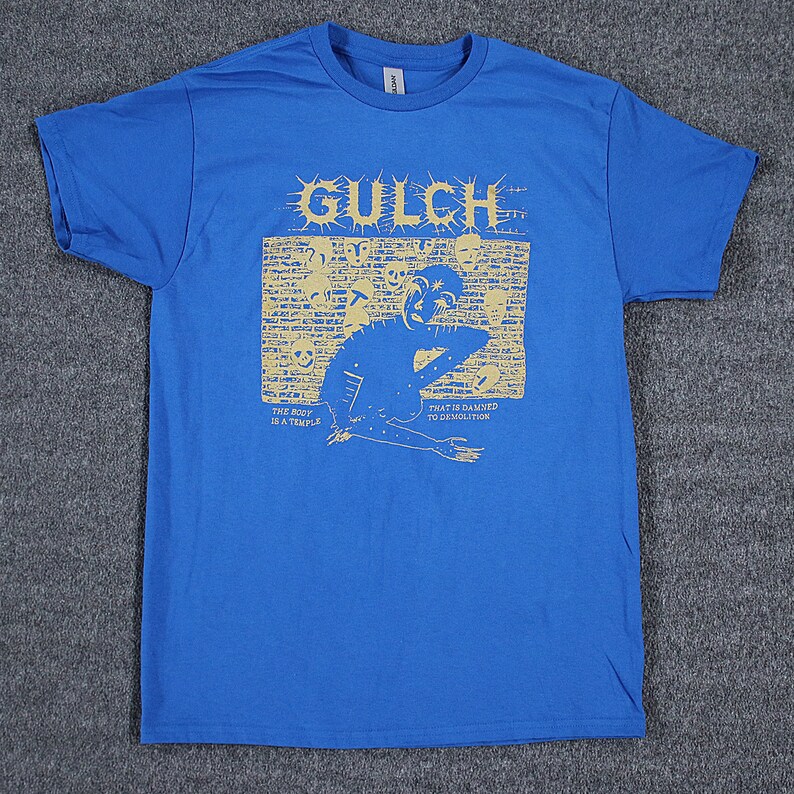 Gulch Band T-shirt pearl Gold on Royal Blue - Etsy