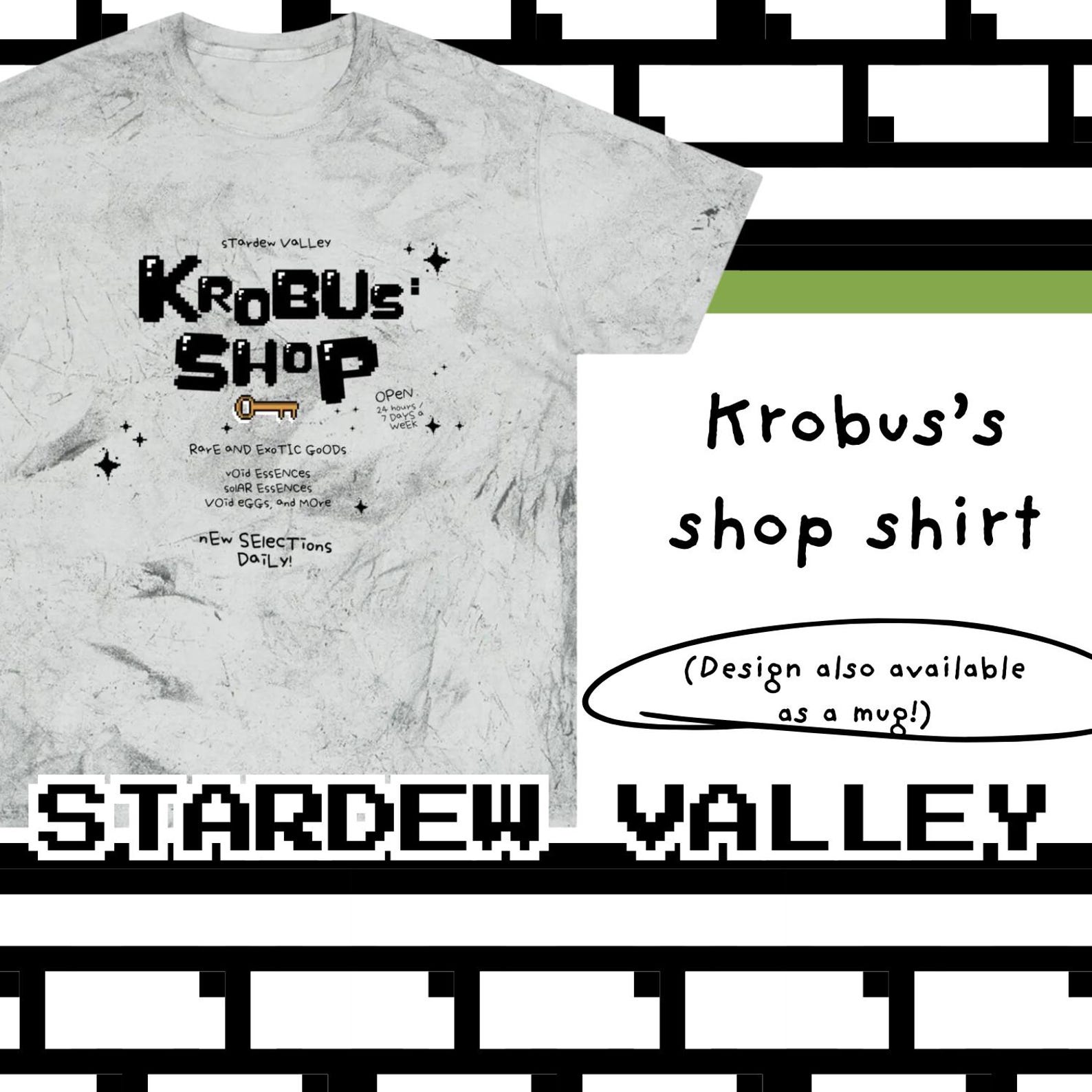 Stardew Valley Fan Shirt Krobus Shop T-shirt Unique Color Blast / Tie ...