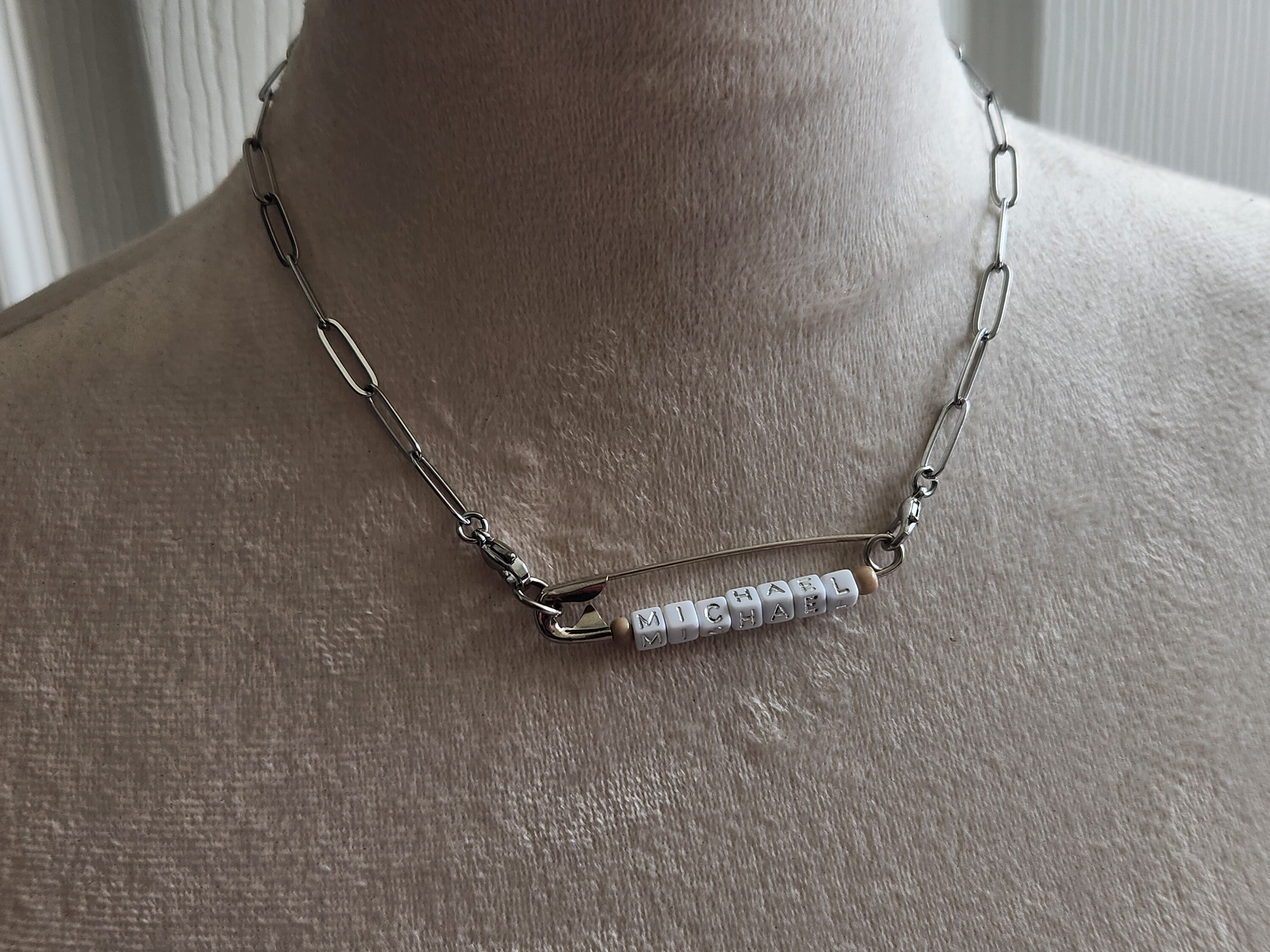 Beaded Safety Pin or Safety Pin Necklace - Etsy