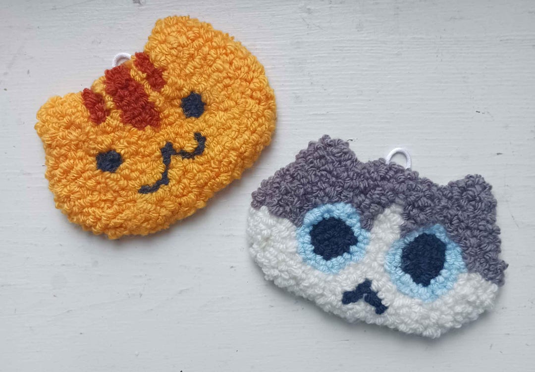 Punch Needle Cat Wall Art: Orange Tabby, Blue-eyed Kitten - Etsy