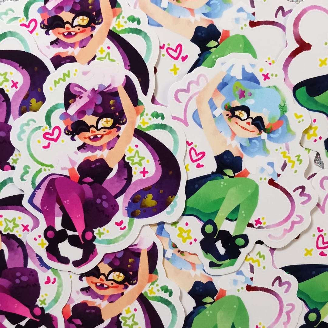 Squid Sisters Splatoon Clear Stickers | 3 Inches | Callie | Marie - Etsy