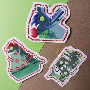 Splatoon Salmon Run King Salmonids Clear Stickers Horrorboros Cohozuna ...