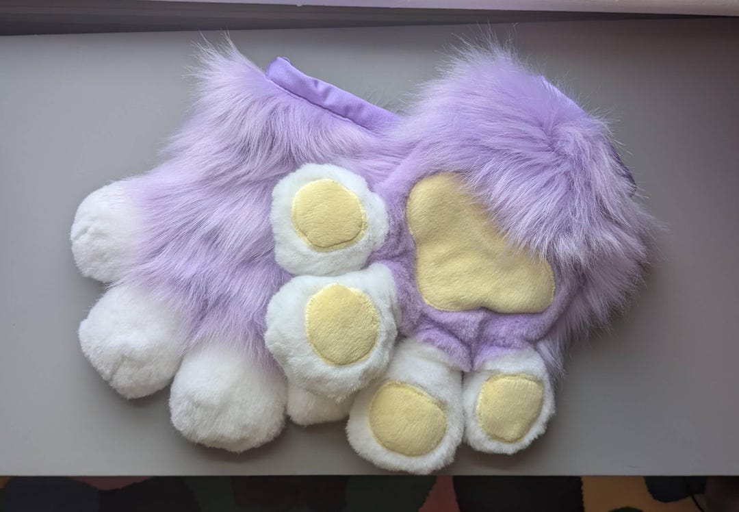Purple and White Fursuit Paws | Cute, Fluffy, Squishy - Etsy