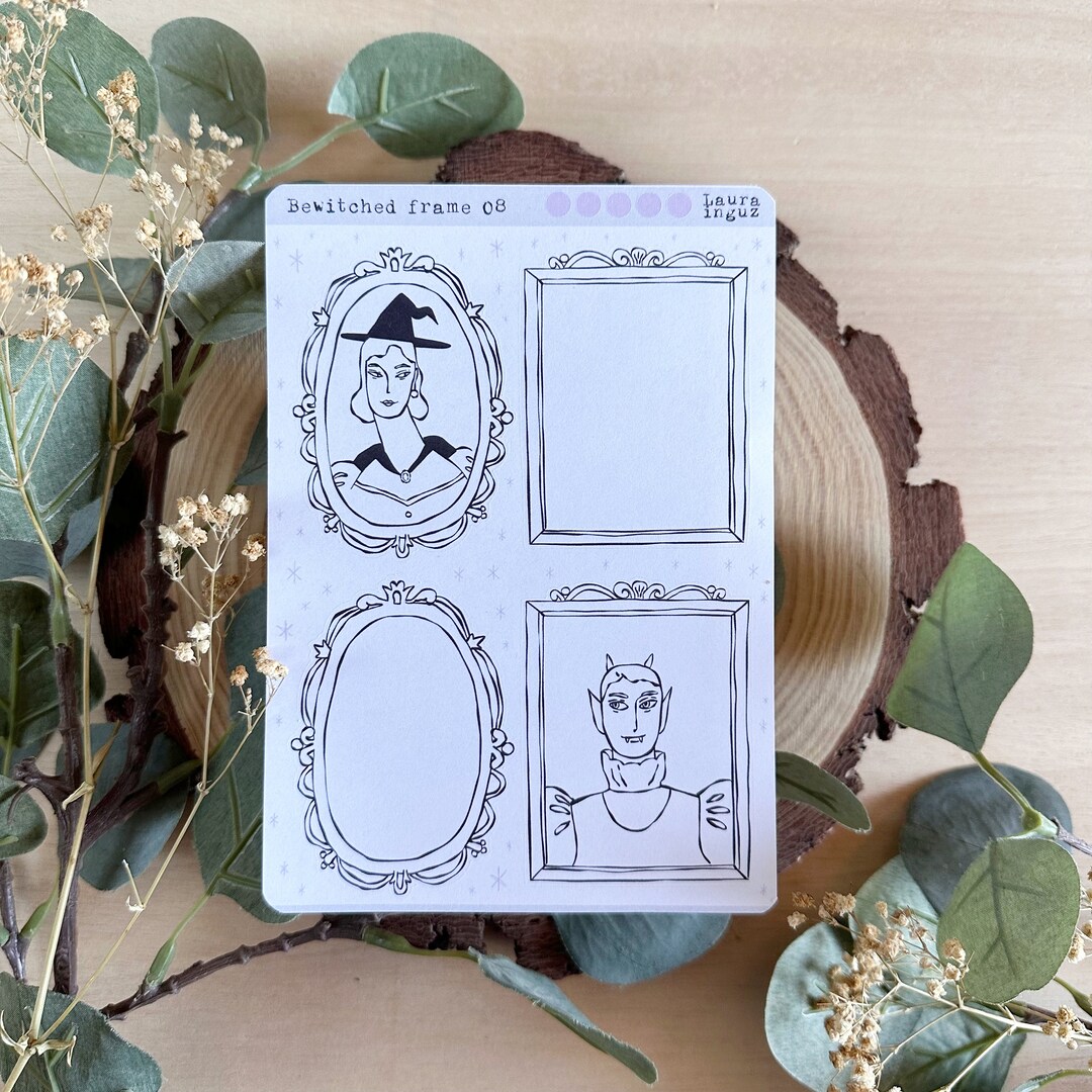 STICKERS Set Bewitched Frame 08. 1 Sheet With Stickers for Bullet ...