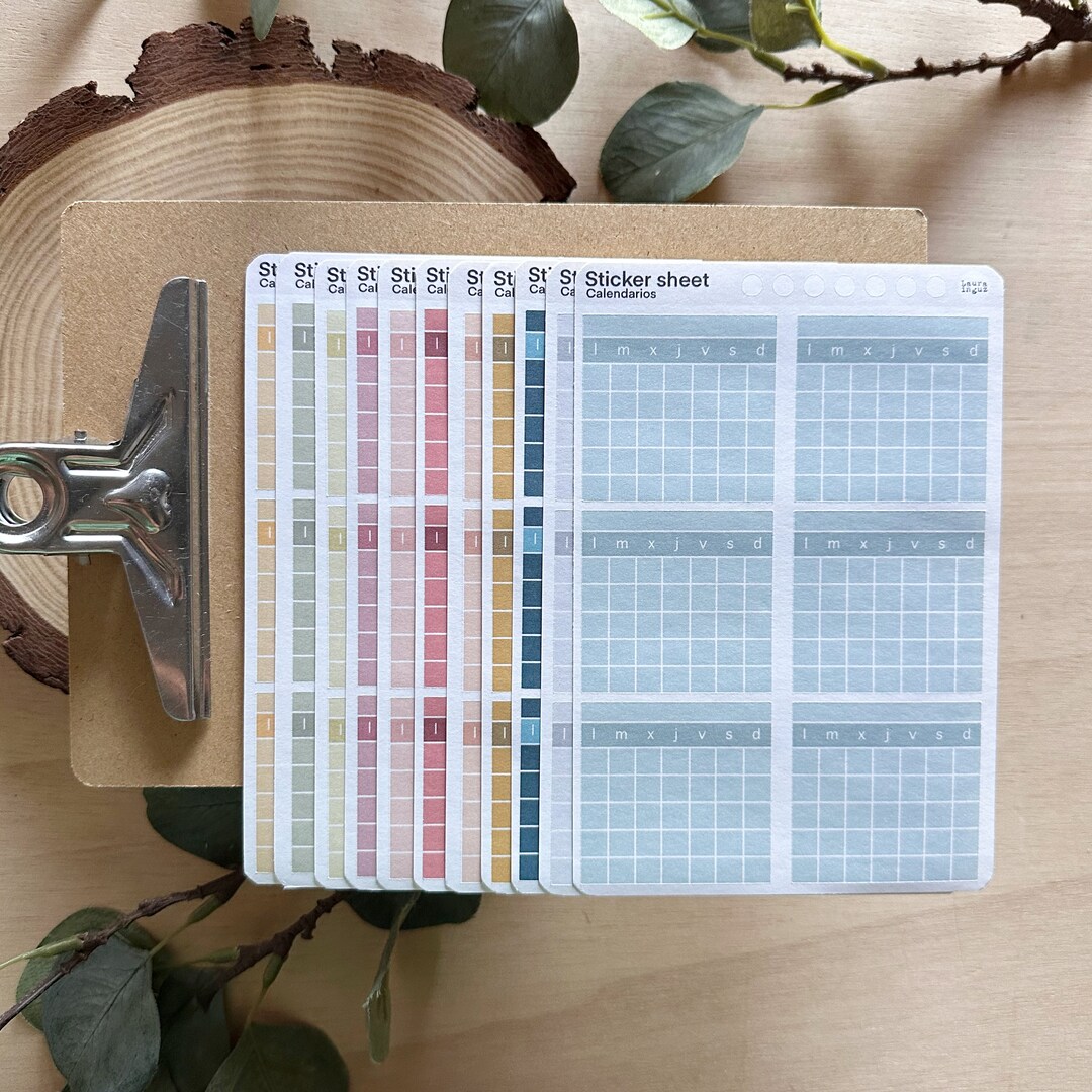 STICKERS Set 6 Calendars for Bullet Journal Planner - Etsy