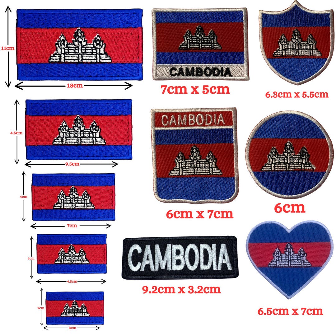 Cambodia International Country Different Flag Iron on Patch Embroidered ...