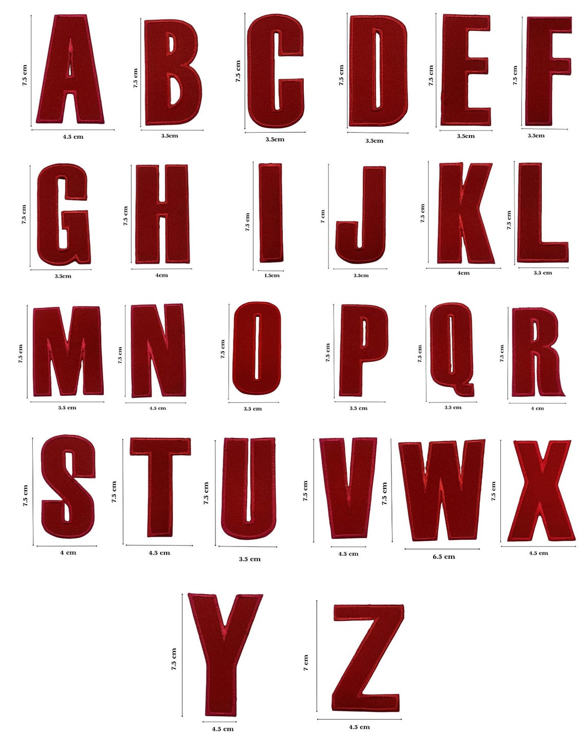 Red Letter Patch Patches Iron on /sew on Retro Alphabet Embroidery for ...