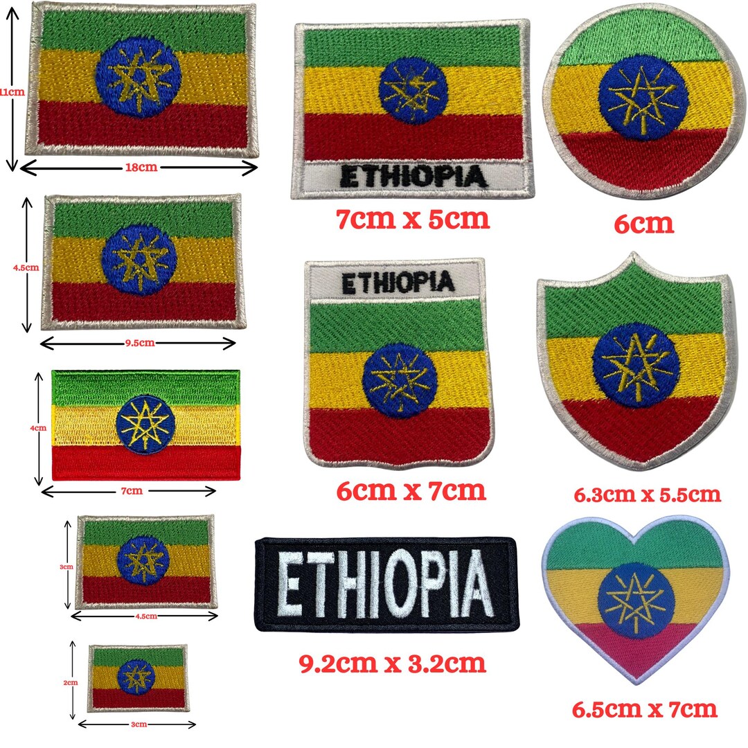 Ethiopia National Country Different Flags Iron on Patch Embroidered Sew on Badge - Etsy