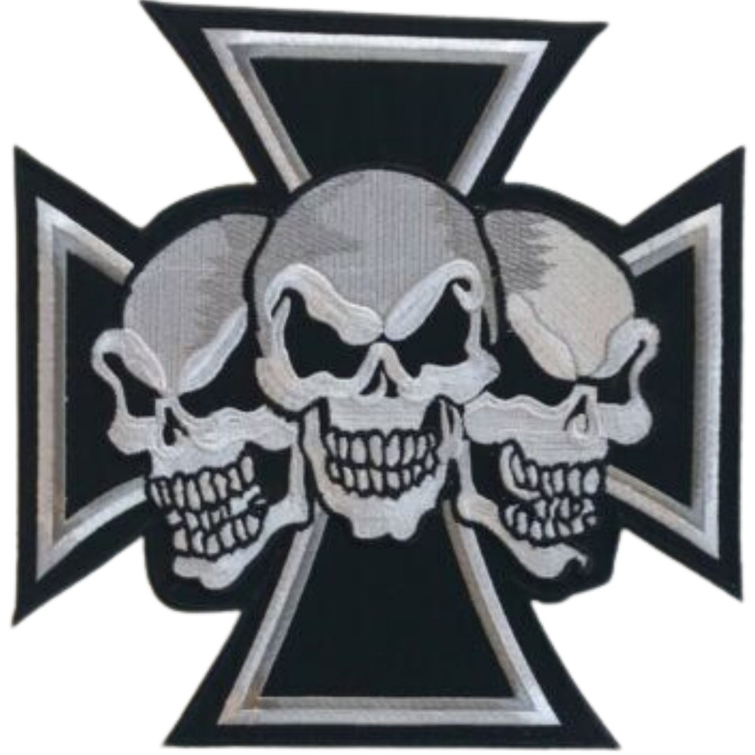 Three Skull Embroidered Patch - Punk Rock Applique - Etsy
