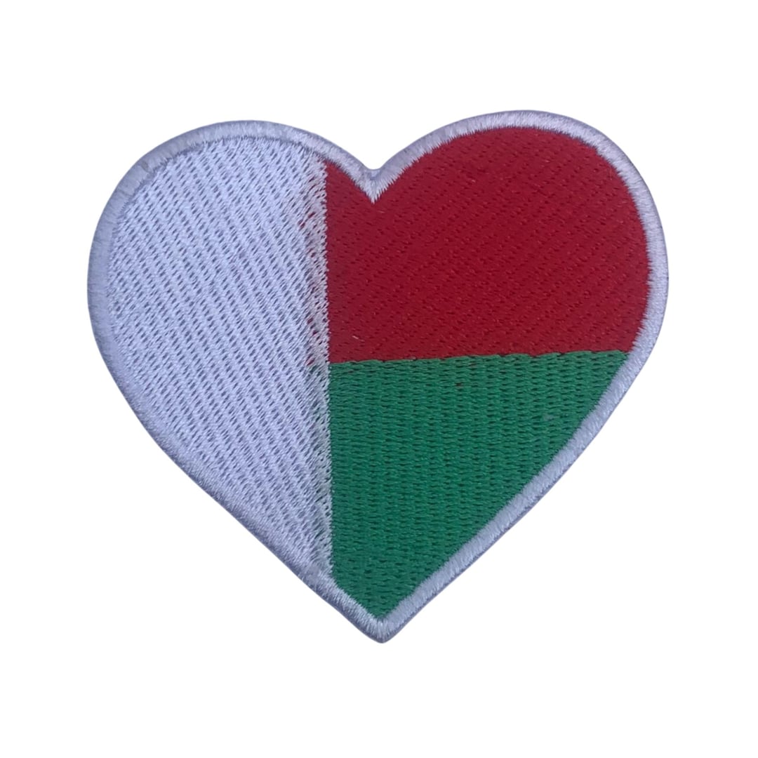 Madagascar National Country Heart Flag Iron on Patch Embroidered Sew on Applique Badge - Etsy