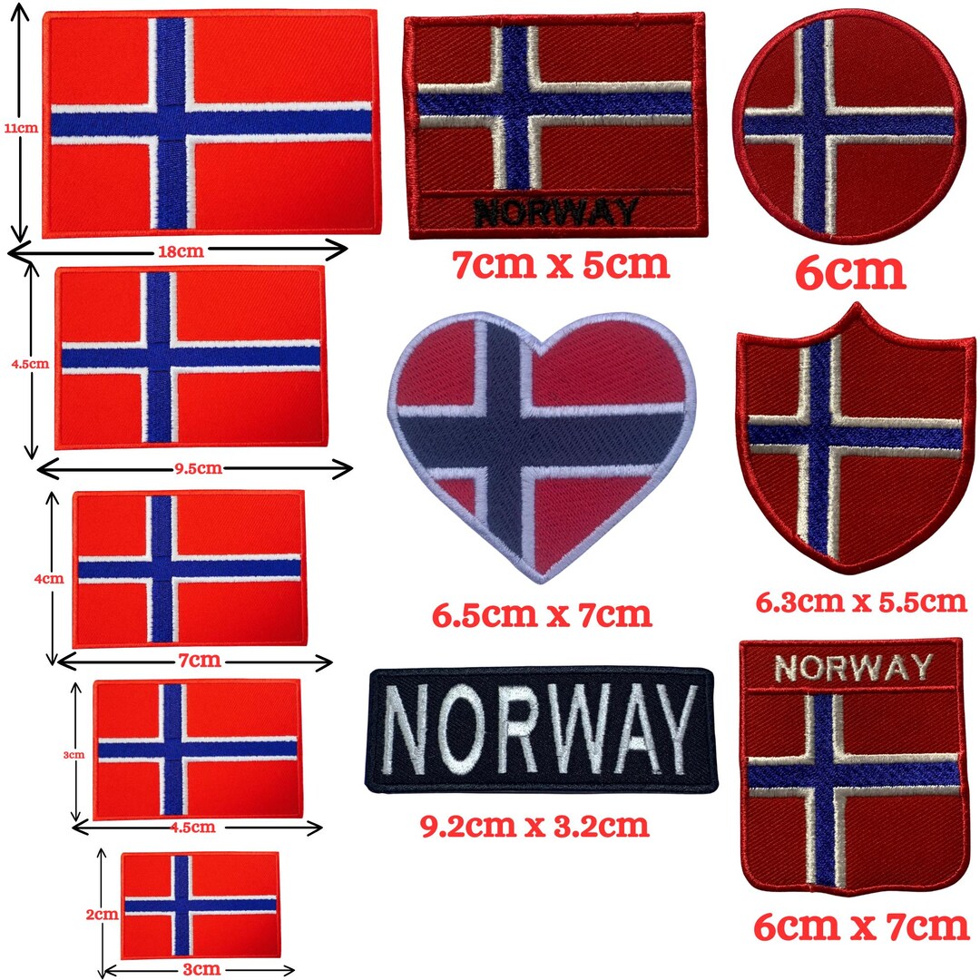 Norway National Country Flags Iron on Patch Embroidered Sew on Badge - Etsy
