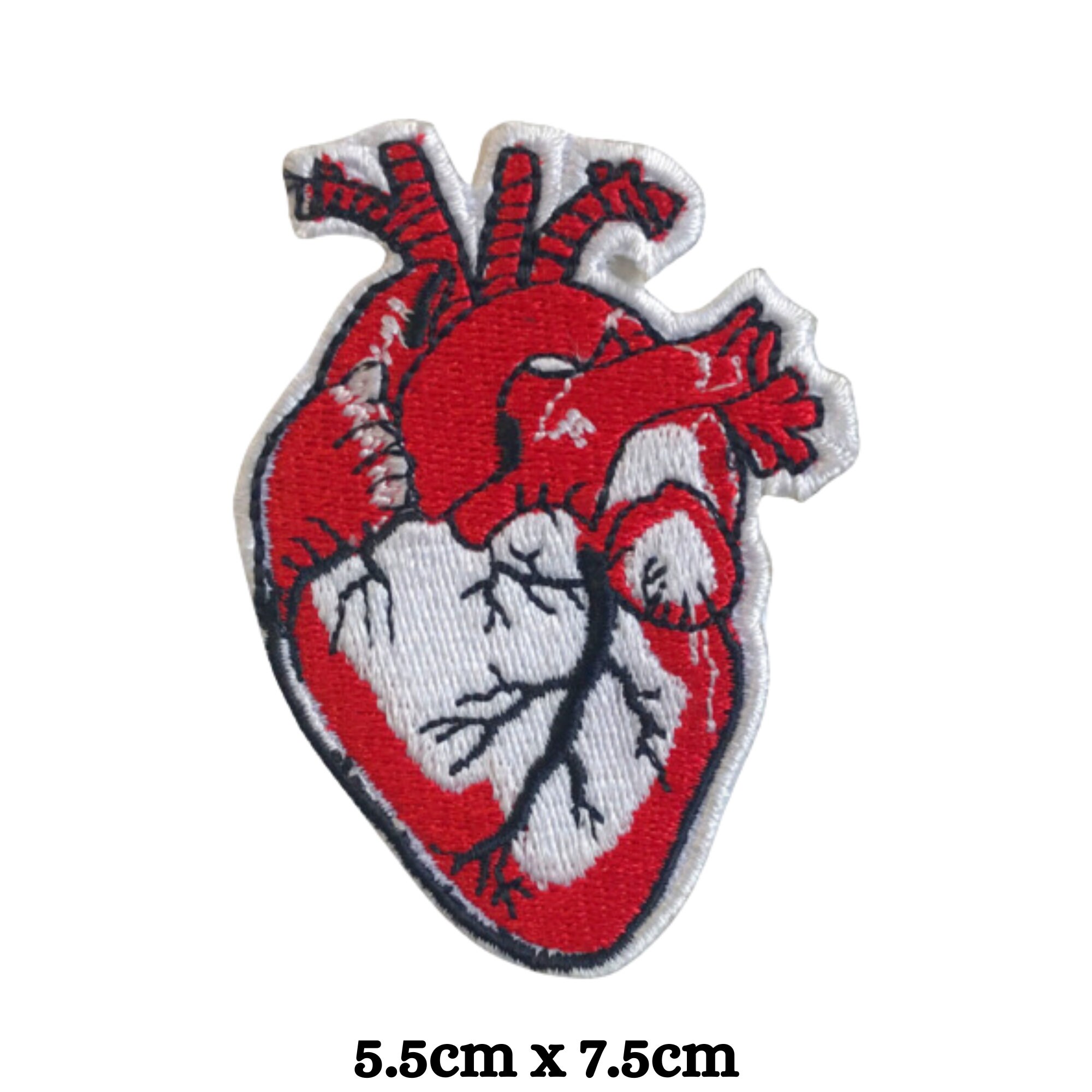 X-ray Anatomical Red Human Heart Iron on Patch Embroidered Sew on ...