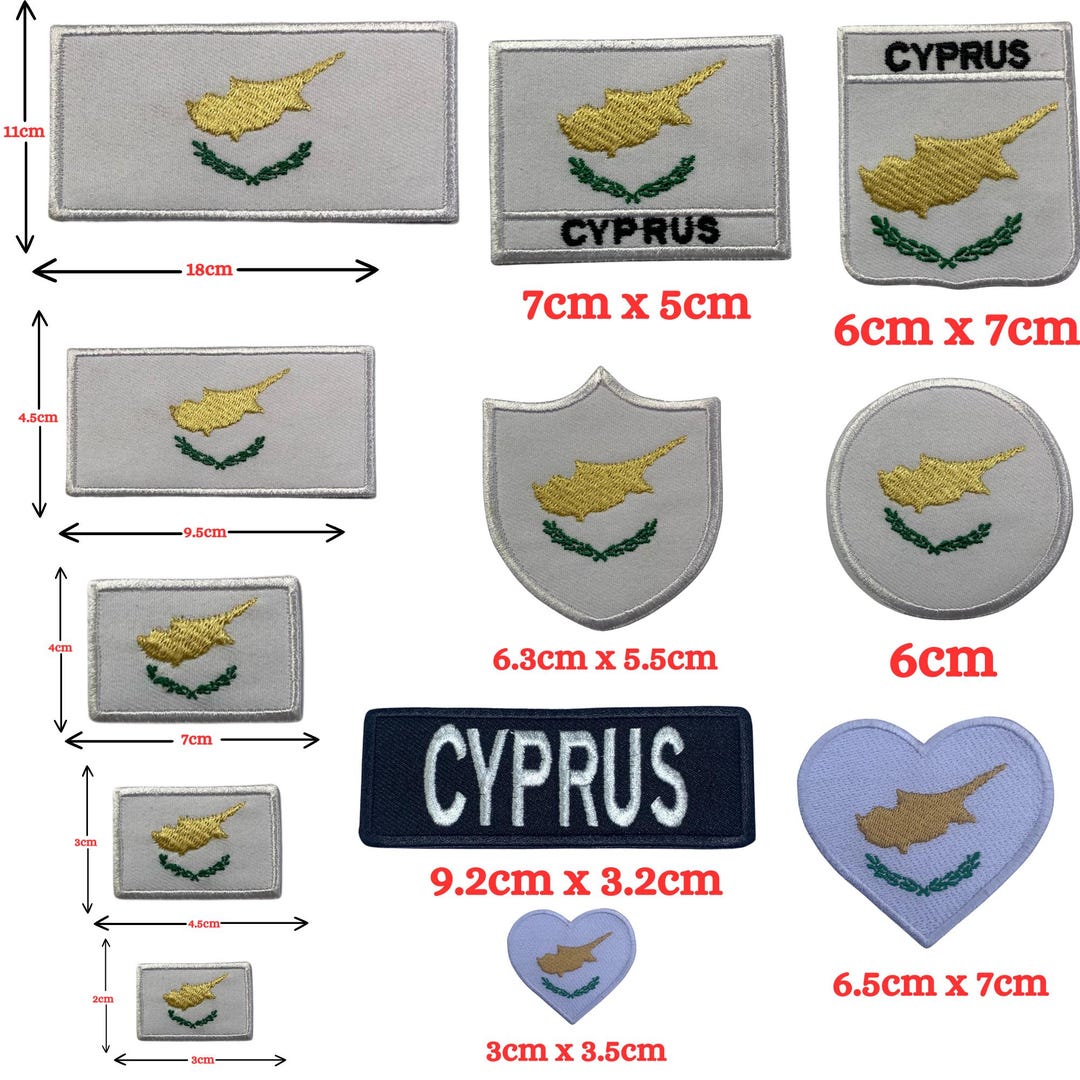 Cyprus National Flag Iron-on Patch – Embroidered Sew-on Badge for Bags ...