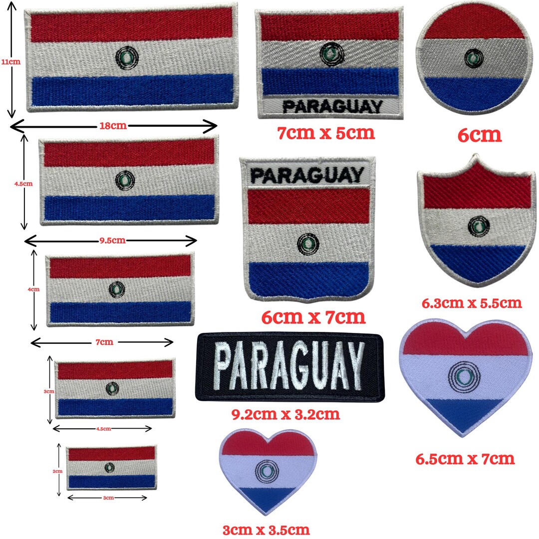Paraguay Flag Embroidered Patch – Iron On/sew on Badge for Clothes ...