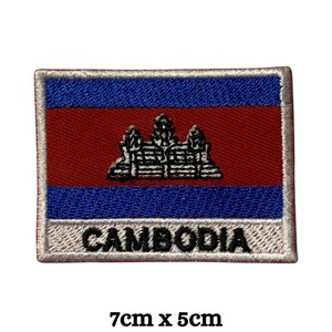 Cambodia Flag With Name Patch Iron on / Sew on Clothes Jacket Embroidered Cambodian Badge - Etsy