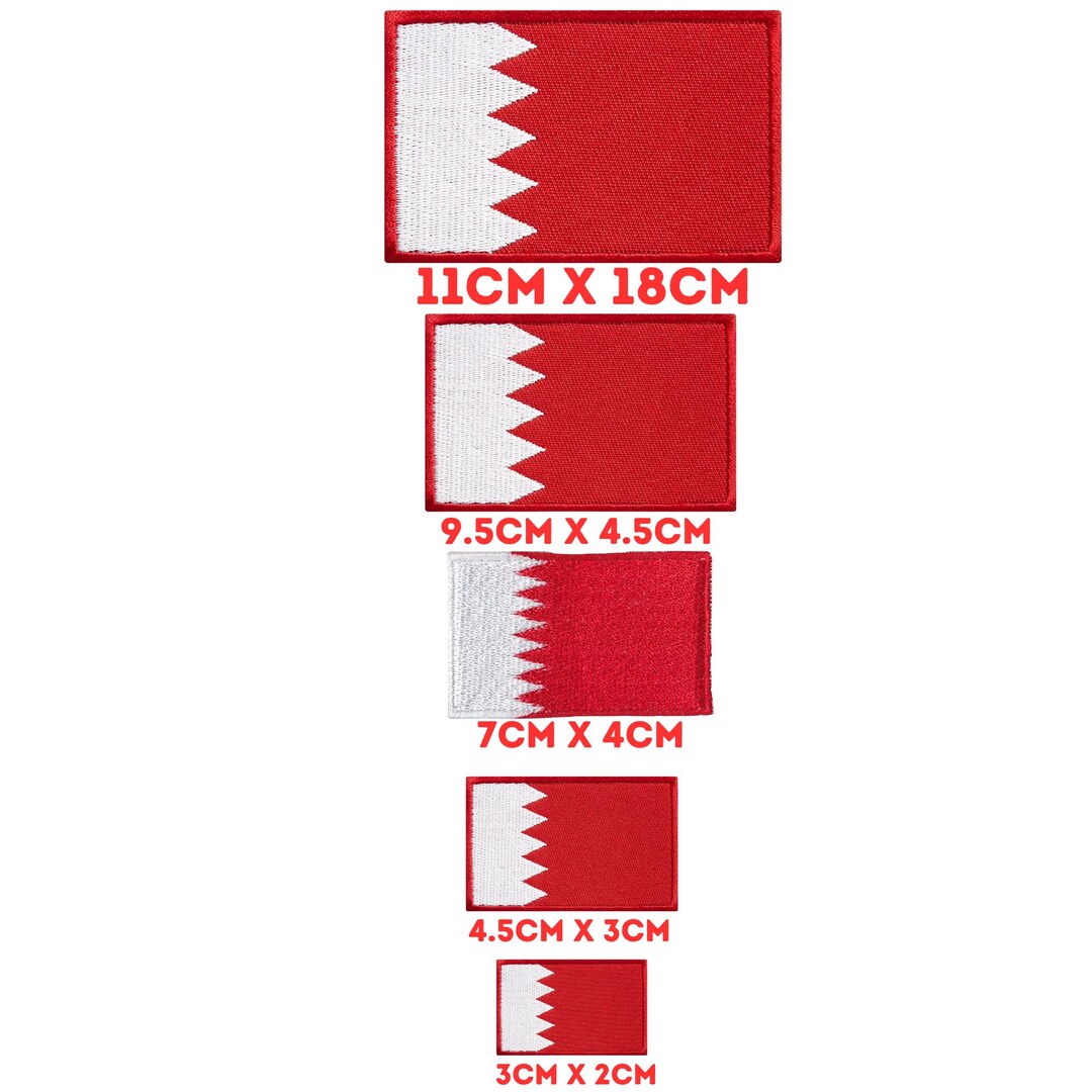 Bahrain National Country Different Sizes Flag Iron on Patch Embroidered Sew on Applique Badge - Etsy