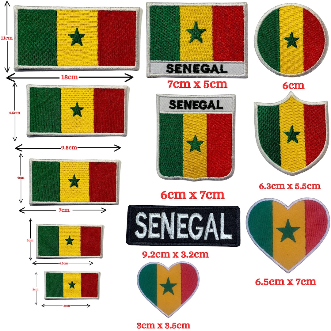 Senegal National Flag Patch – Multi-size Embroidered Applique for ...