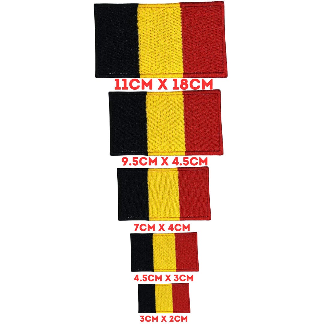 Belgium National Country Different Sizes Flag Iron on Embroidered Sew ...