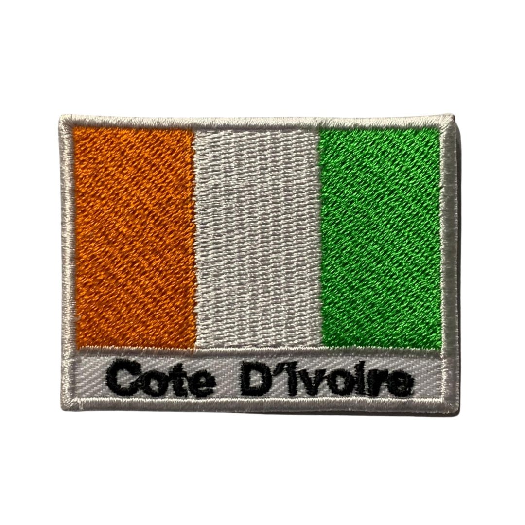 Cote D'ivoire (ivory Coast) Flag With Name Iron on Patch Embroidered ...