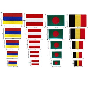 Embroidered Different Sizes National Country Flags Iron Sew on ...
