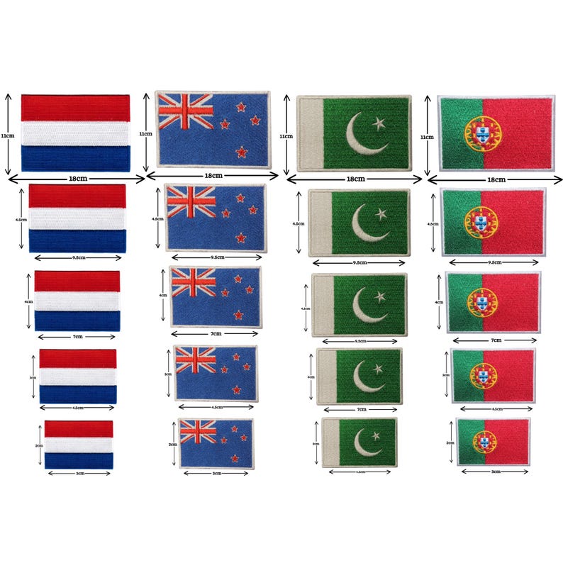 Embroidered Different Sizes National Country Flags Iron Sew on ...