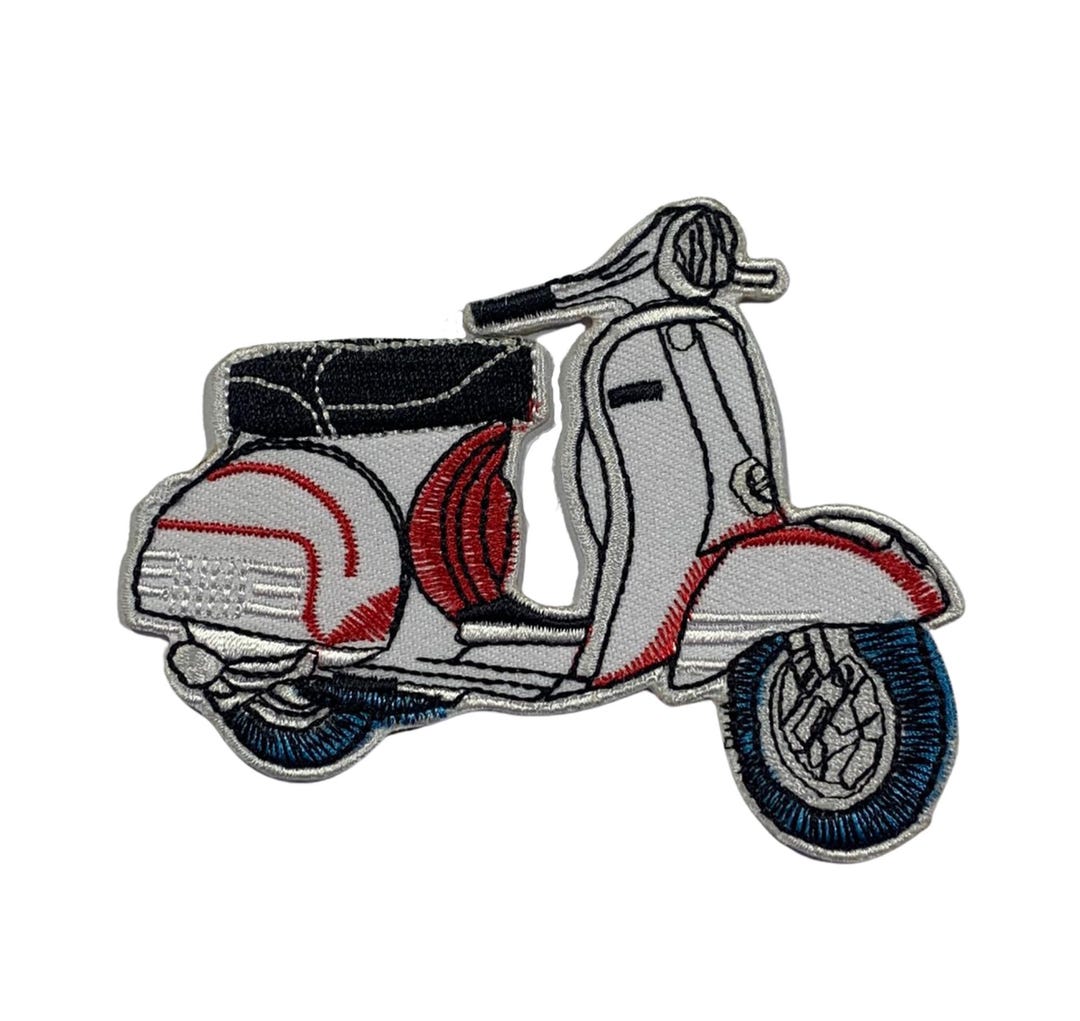 Vespa Old Scooter Iron on Embroidery Patch Sew on Applique Badge Clothing Jacket Jeans - Etsy