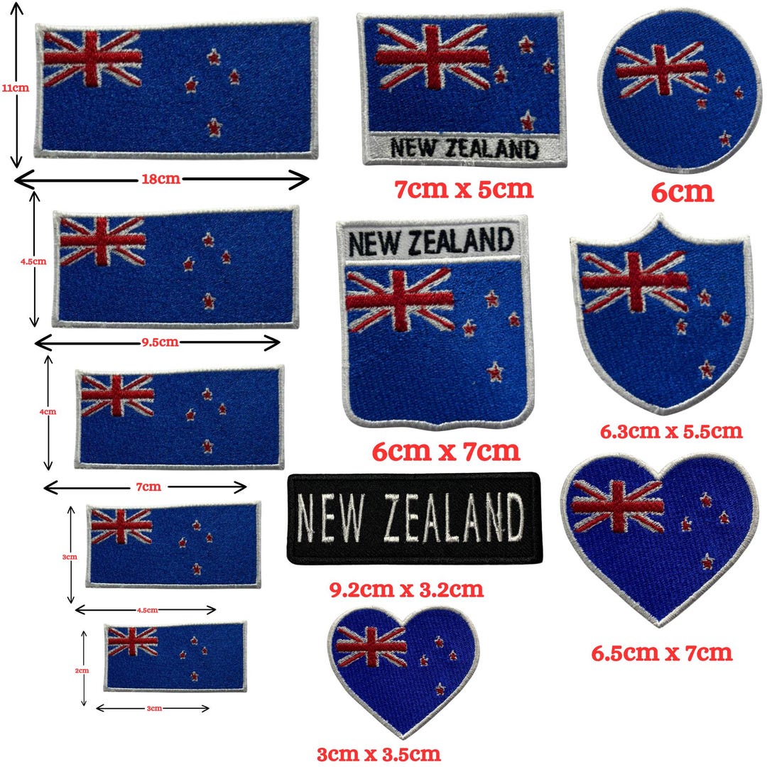 New Zealand Flag Patch – Embroidered Iron on or Sew on Applique Badge ...
