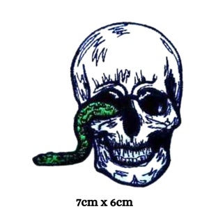 Skull With Snake Iron on Patch Embroidered Sew on Applique Badge - Etsy