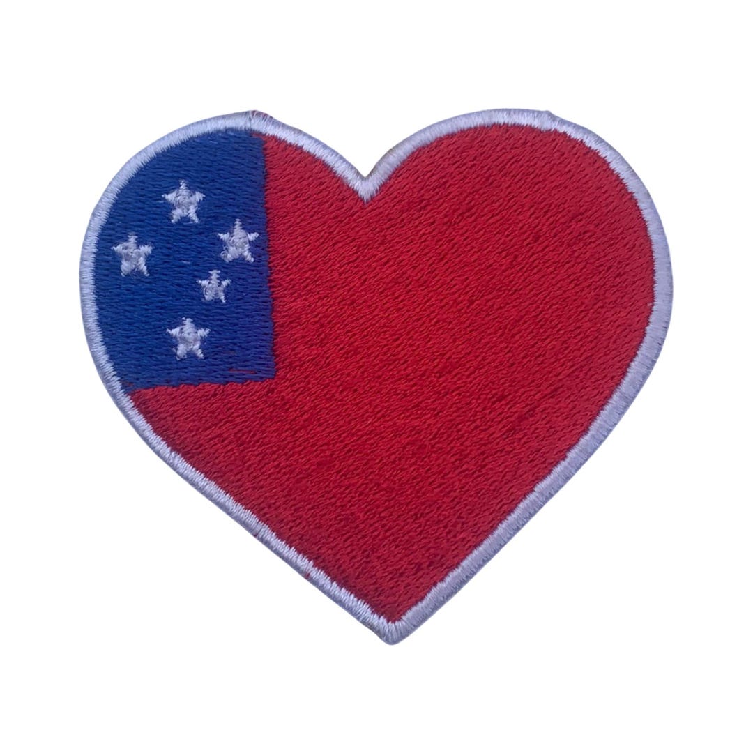 Samoa National Heart Flag Iron on Patch Embroidered Sew on Applique ...