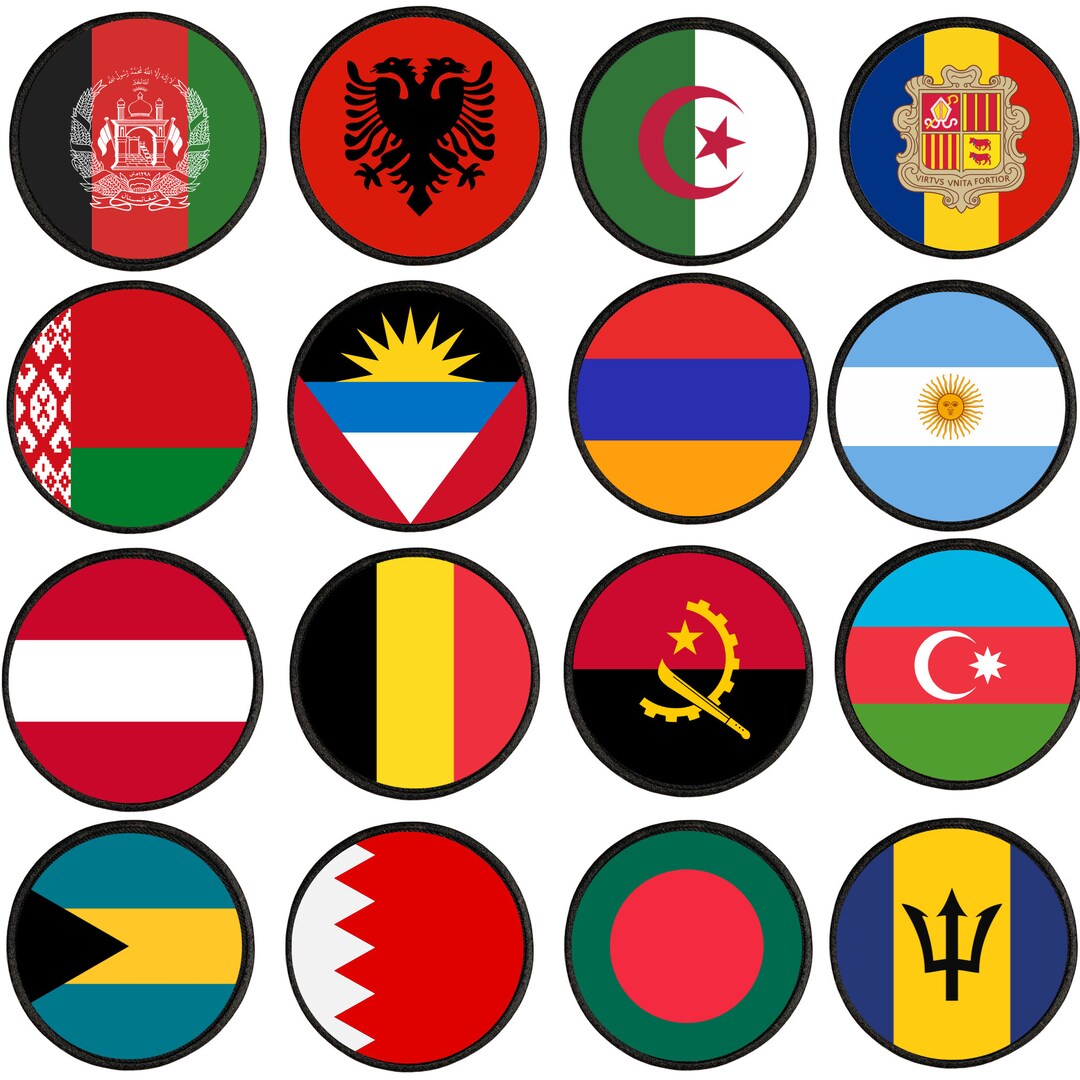 National Country Flags Iron Sew on Printing Patch Badge A-G - Etsy