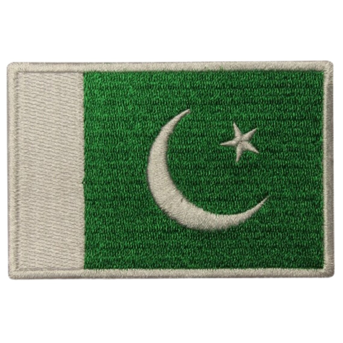 Pakistan Flag Patch Iron Sew on Crescent Moon Five Point Star ...