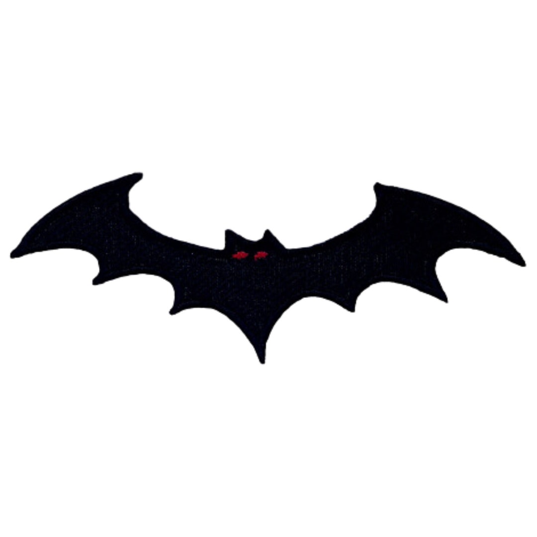 Black Bat With Red Eyes Iron on Patch Embroidered Sew on Applique Badge ...