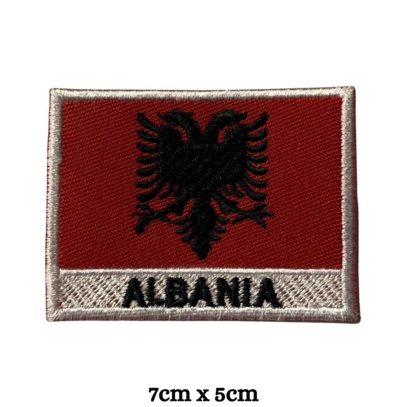Albania International Country Flags Iron on Patch Embroidered Sew on ...