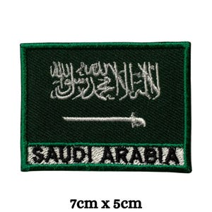 Saudi Arabia Flag With Name Patch Iron Sew on Arabic Embroidered Badge ...