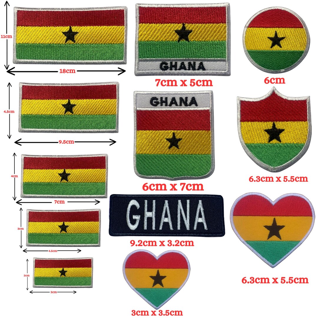 Ghana Country Flag Patch – Different Sizes, Embroidered Iron On/sew on Applique - Etsy