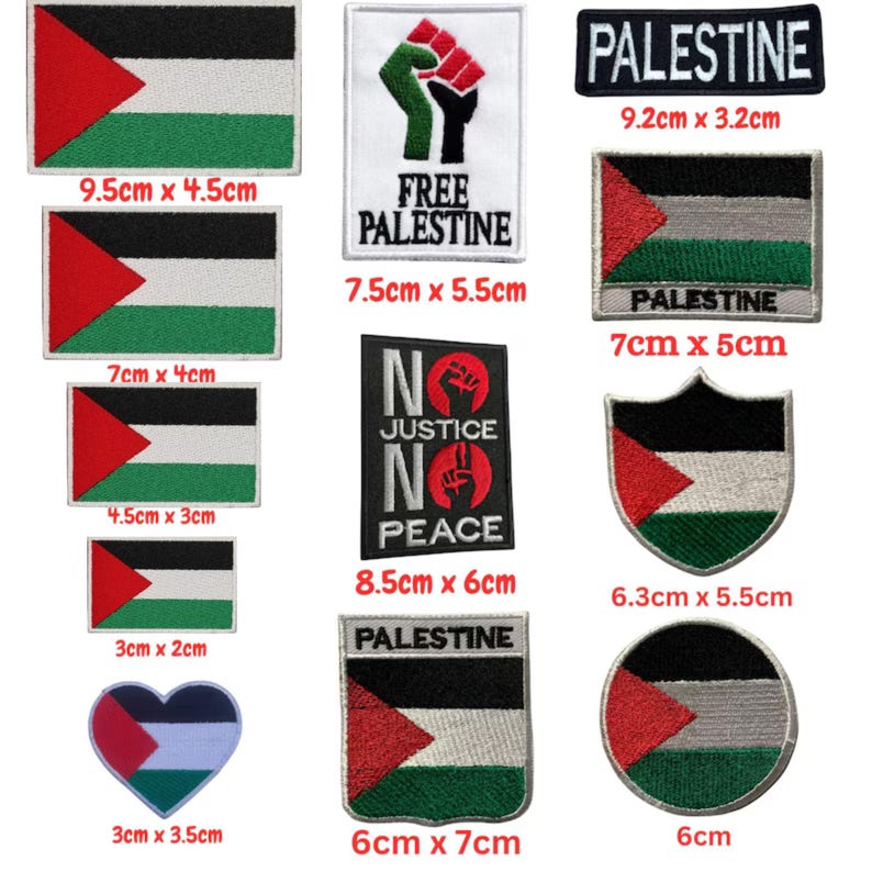 Free Palestine Flags Iron on Patch Embroidered Sew on Applique Free ...