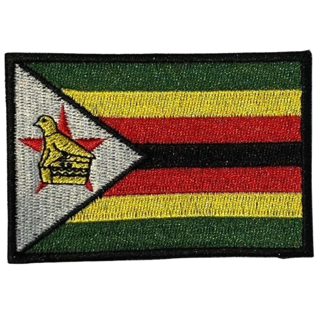 Zimbabwe National Country Flag Art Badge Iron on Sew on Embroidered ...