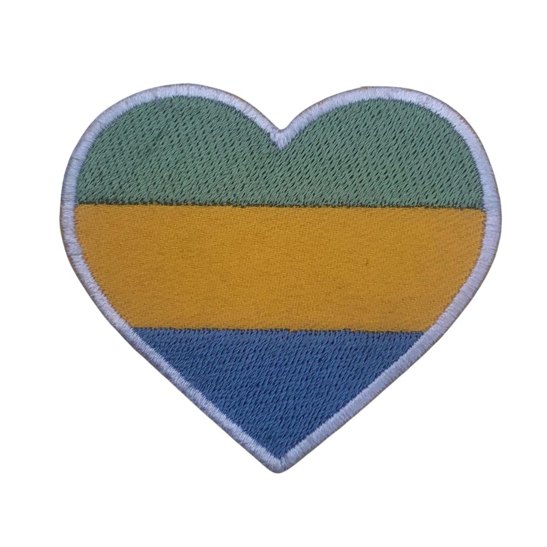 Gabon National Country Heart Flag Iron on Patch Embroidered Sew on Applique Badge - Etsy