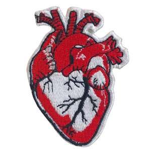 X-ray Anatomical Red Human Heart Iron on Patch Embroidered Sew on ...